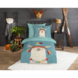 Good Morning Kinderbettw&auml;sche &raquo;Borax&laquo; 2 Stk. Flanell Biber, 135x200, Warm, Rei&szlig;verschluss, Wende, Kind, Winter Flanell, Obermaterial: 100% Baumwolle B