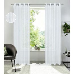 OTTO home Gardine &raquo;Marric&laquo; &Ouml;sen 1 Stk. tlg. halbtransparent, Linenoptik mit Streifen, verschiedene Gr&ouml;&szlig;en Polyester 175cm, &Ouml;sen, 135cm
