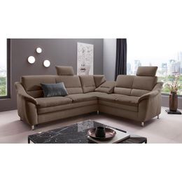 OTTO home Ecksofa &raquo;Cardoso L-Form&laquo; Federkern, wahlweise mit Bett, Schubkasten, teilweise Relaxfunktion braun Luxus-Microfaser Lederoptik (100% 
