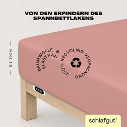 Schlafgut Spannbettlaken &raquo;EASY JERSEY ELASTHAN Bettlaken, 170 g/m&sup2;, 95% Baumwolle, 5% Elasthan&laquo; Spannbettlaken bis 30 cm H&ouml;he, b&uuml;gelfrei, pflegeleicht, 