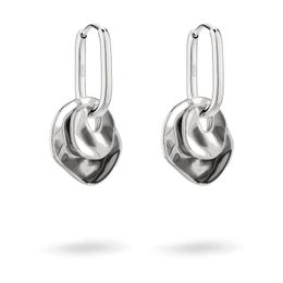 Liebeskind Berlin Damen Paar Creolen &raquo;Schmuck Geschenk Ohrringe mit 2 abnehmbaren Einh&auml;ngern Organics&laquo; silber Edelstahl