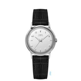 Timex Damen Quarzuhr &raquo;MARLIN&laquo; Armbanduhr, Damenuhr, Lederarmband, Leuchtzeiger schwarz Einheitsgr&ouml;&szlig;e