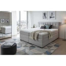 Home Affaire Boxspringbett &raquo;K&ouml;ln, Doppelbett, Polsterbett, Federkernbett, Komforbett, 160, 180 cm&laquo; inkl. Topper, zwei Bettk&auml;sten, Taschen-
