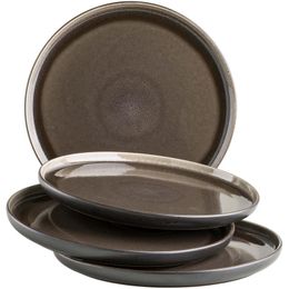 M&auml;ser M&Auml;SER Dessertteller &raquo;NIARA, Teller Set, Steinzeug&laquo; braun Steinzeug 21,5cm