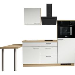KOCHSTATION K&uuml;chenzeile &raquo;KS-Solmera&laquo; Breite 240cm, vormontiert, wahlweise mit E-Ger&auml;ten wei&szlig; B/H/T: 240cm x 207cm x 60cm, ohne E-Ger&auml;te, Sp&uuml;lenschrank