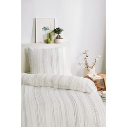 Primera Bettw&auml;sche &raquo;Bio Crepe Stripes&laquo; 2 Stk. mit feinem Streifendesign gr&uuml;n Seersucker, Obermaterial: 100% Baumwolle B/L: 135cm x 200cm, 1 Stk., 1 Stk., 