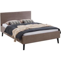 Meise M&ouml;bel meise.m&ouml;bel Polsterbett &raquo;Avola&laquo; erh&auml;ltlich in den Breiten 140 & 180cm, Bezugsstoff Cord grau Liegefl&auml;che L&auml;nge B: 200cm x 140cm, Cord, H&ouml;he Bettseite: