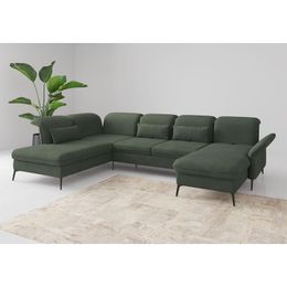 Sit & More sit&more Wohnlandschaft &raquo;Emely, inkl. Sitztiefenverstellung&laquo; wahlweise mit Schlaffunktion,Bettkasten,Kopf- & Armteilverstellung gr&uuml;n 90% Polyester, 10