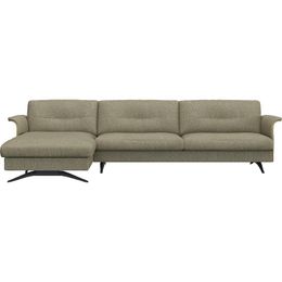 FLEXLUX Ecksofa &raquo;Glow, super bequem durch hochwertigem Sitzaufbau mit Federkern, L-Form&laquo; Modernes skandinavisches Design gr&uuml;n 62% Polyester/17%