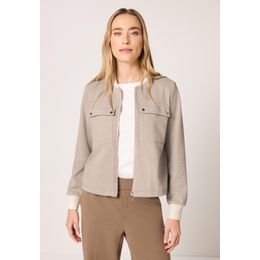 Street One Damen Blouson, beige, Gr. 42, gemustert, Web, Obermaterial: 58% Baumwolle, 40% Polyester, 2% Elasthan. Futter: 100% Polyester, Jacken, mit