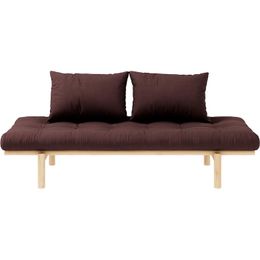 Karup Design Daybett &raquo;Pace&laquo; Set, 2 Stk. tlg. aus massiven Kiefernholz, inkl. Futonmatratze braun Gestell Klarlackiert kieferholz, Liegefl&auml;che B/L: 75cm x 200cm 