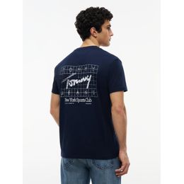 Tommy Jeans Herren T-Shirt "TJM REGULAR SIGNATURE FLAG", blau, Gr. M, Single Jersey, Obermaterial: 100% Baumwolle, Shirts