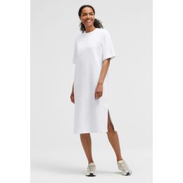 Damen Sommerkleid, wei&szlig;, Gr. L, SENSES.THE LABEL, unifarben, Jersey, Material: 70% Baumwolle, 30% Polyester, Kleider, mit Seitenschlitze