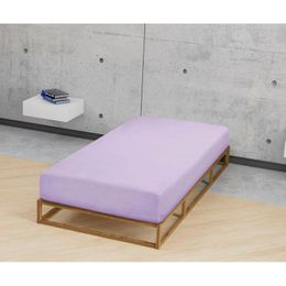 Biberna Spannbettlaken &raquo;Biber in Gr. 90x200, 140x200 oder 180x200 cm&laquo; aus Baumwolle, f&uuml;r Matratzen bis 22 cm H&ouml;he, Winter, Bettlaken lila Biber, Obermaterial:
