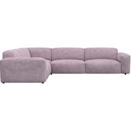 FLEXLUX Ecksofa &raquo;Lucera, super bequem durch hochwertigen Sitzaufbau mit Kaltschaum&laquo; modern & anschmiegsam, L-Form, Designsofa lila 85% Polyester/15%