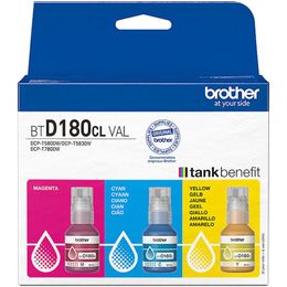 Nachf&uuml;lltinte &raquo;BTD180CLVAL&laquo; f&uuml;r Packung, 3 Stk. tlg. bunt Die Verwendung von Original Brother Verbrauchsmaterialien sch&uuml;tzt Ihre Garantie.