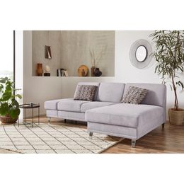 Sit & More sit&more Ecksofa &raquo;Clio L-Form&laquo; optional Schlaffunktion oder Vorziehsitz und Bettkasten, Federkern silber B/H/T: 246cm x 89cm x 165cm, Luxus-Microfaser