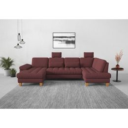 Sit & More sit&more Wohnlandschaft &raquo;Westham U-Form&laquo; wahlweise mit Schlaffunktion, Bettkasten, Sitztiefenverstellung lila 90% Polyester 10%Polyamid B/H/T: 338cm x