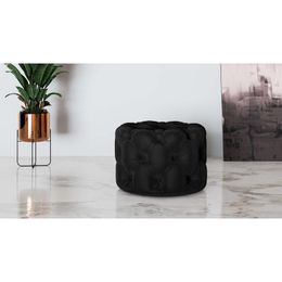 Home Affaire Hocker &raquo;FOLLINA&laquo; Polsterhocker mit klassischer Chesterfield-Knopfheftung schwarz 100% Polyester B/H/T: 60cm x 39cm x 60cm, Samtoptik, 