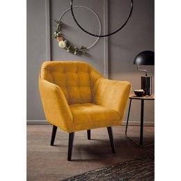 ED EXCITING DESIGN Sessel &raquo;Max&laquo; gelb 100% Polyester Microvelours, B/H/T: 84cm x 87cm x 70cm