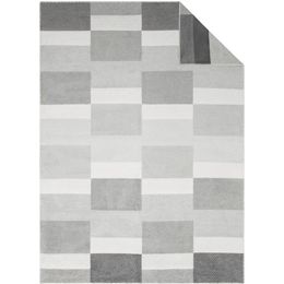Ibena Wohndecke &raquo;Wohndecke Madeira&laquo; mit modernem Kachelmuster grau Baumwolle, Polyacryl, Polyester B/L: 150cm x 200cm
