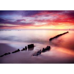papermoon Fototapete &raquo;Ocean Beach at Sunset&laquo; glatt bunt Vlies B/L: 3m x 2,23m, Bahnen: 6 Stk.
