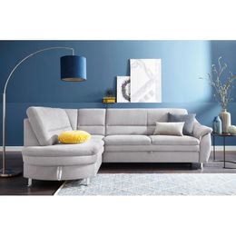 Sit & More sit&more Ecksofa &raquo;Cardoso L-Form&laquo; mit Federkern, wahlweise mit Schlaffunktion und Schubkasten silber Luxus-Microfaser (90% Polyester, 10% Polyamid);