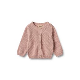 Wheat M&auml;dchen Strickjacke "Wheat Knit Cardigan Magnella", rosa, Gr. 68, unifarben, 100% Baumwolle (Bio), Strickjacken