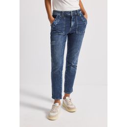 Street One Damen Regular-fit-Jeans, blau, Gr. 36, unifarben, Jeans, 76% Baumwolle, 18% Lyocell, 4% Elastomultiester, 2% Elasthan, Jeans, Middle Waist