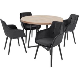 OTTO home Essgruppe 5 Stk. tlg. mit 4 St&uuml;hle schwarz Einheitsgr&ouml;&szlig;e