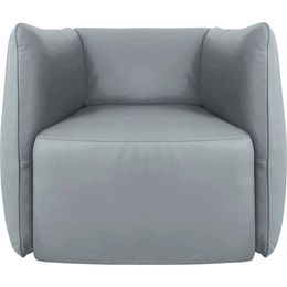 Egoitaliano Sessel &raquo;Ludo Loungesessel, Designsessel, Clubsessel, elegant und zeitlos&laquo; mit tollem Sitzkomfort, Solit&auml;rsessel blau Leder NUVOLE (Echtes Rindsleder).