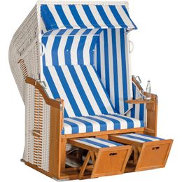 SunnySmart Strandkorb &raquo;Rustikal 250 Basic&laquo; PVC-Stoff, Metallteile wetterfest verzinkt wei&szlig; Einheitsgr&ouml;&szlig;e