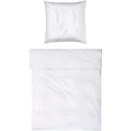 M&ouml;ve Bettw&auml;sche &raquo; Noblesse Bettw&auml;sche Set&laquo; 2 Stk. mit eleganten Biesen wei&szlig; Satin, Obermaterial: 100% Baumwolle B/L: 135cm x 200cm, Satin, B/L: 80cm x 80cm