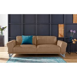W.Schillig 2,5-Sitzer &raquo;montanaa bequem, Federkernunterfederung, elegant und edel&laquo; mit Metallkufen in Silber matt, Breite 232 cm braun B/H/T: 232cm x 