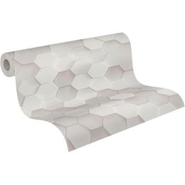 A.S. Cr&eacute;ation Vliestapete &raquo;PintWalls 3D Wabenmuster Hexagon&laquo; gemustert matt neutral glatt 3D Tapete Grafiktapete Tapete Wabenmuster Tapeten Wohnzimmer modern grau 