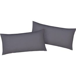 bellana Kissenbezug &raquo;Mako-Jersey-Exclusiv&laquo; aus reiner Baumwolle grau Baumwolle, Obermaterial: 100% Baumwolle B/L: 80cm x 40cm, 2 Stk., Baumwolle