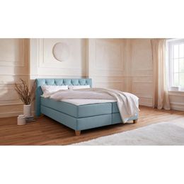 Home Affaire Boxspringbett &raquo;Harmones&laquo; in 3 Breiten, H&auml;rtegrad auch im Mix mit je 1 Matratze in H2 und H3 gr&uuml;n Struktur (100% Polyester) Struktur, 