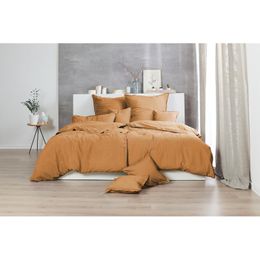 Primera Bettw&auml;sche &raquo;Renforce Stonewashed&laquo; 2 Stk. jedes Teil ein Unikat, gewaschene Used Optik gelb Renforc&eacute;, Obermaterial: 100% Baumwolle B/L: 135cm x 200cm, 