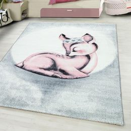 Ayyildiz Teppiche Kinderteppich &raquo;Bambi 850, auch in rund erh&auml;ltlich&laquo; rechteckig 11 mm H&ouml;he auch in rund, Rehkitz Motiv, Kurzflor pink Kunstfaser B : 200cm 1 Stk., 11mm,