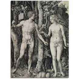 Artland Leinwandbild &raquo;Adam und Eva. 1504&laquo; Religion 1 Stk. tlg. auf Holzrahmen gespannt schwarz Leinwand B/H/T: 60cm x 80cm, Leinwandbild Religion Hochformat, 