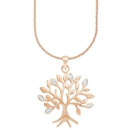 Amor Damen Kette mit Anh&auml;nger &raquo;Lebensbaum&laquo; mit Zirkonia (synth.) rosa Silber 925 (Sterlingsilber), L: 60