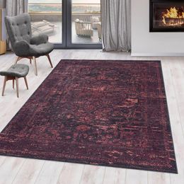 Ayyildiz Teppiche Teppich &raquo;FIESTA 4304&laquo; rechteckig 6 mm H&ouml;he pflegeleichtes Flachgewebe, moderne Vintage Optik rot Polyester B : 80cm 1 Stk., 6mm, L: 150cm