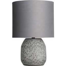 Tischleuchte &raquo;Playful Glimmer max.20W E14 Steingrau/Beige 230V Stoff/Keramik&laquo; E14 1 Stk. IP20 &Oslash; 23cm H: 34,5cm, 1 Stk.
