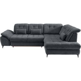 Home Affaire Ecksofa &raquo;Lazio modern und bequem, schmale Armlehnen, tolle Detailverarbeitung&laquo; grau 100% Polyester B/H/T: 288cm x 216cm, Microfaser, 