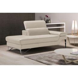 Egoitaliano Ottomane &raquo;Princess, elegantes Designsofa mit erstklassigem Sitzkomfort,&laquo; inkl. verstellbarem Kopfteil und edle Designmetallf&uuml;&szlig;e wei&szlig; Leder &raquo;BULL&laquo; (