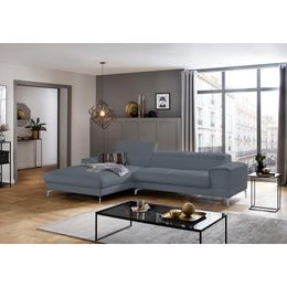 W.Schillig Ecksofa &raquo;piedroo, Designsofa mit tollem Sitzkomfort, bequem und elegant, L-Form&laquo; Kopfteilverstellung, wahlweise mit Sitztiefenverstellung, 