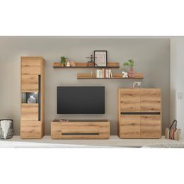Home Affaire Wohnwand &raquo;City/Giron&laquo; Set, 5 Stk. tlg. braun B/H/T: 350cmcm x 197cmcm x 45cmcm