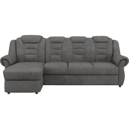 Home Affaire Ecksofa &raquo;Boston L-Form&laquo; mit hoher R&uuml;ckenlehne, wahlweise mit Schlaffunktion grau 100% Polyester B/H/T: 262cm x 102cm x 165cm, Struktur 