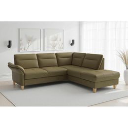Sit & More sit&more Ecksofa &raquo;Pamela L-Form, Leder, B: 218 cm&laquo; optional Armteilverstellung, Schlaffunktion & Bettkasten grau B/H/T: 218cm x 90cm x 212cm, 