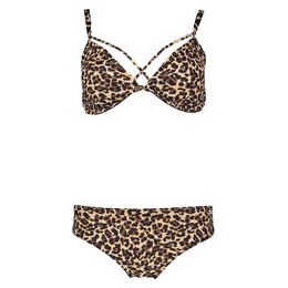 Bruno Banani Bikini in Beige/ Braun/ Schwarz - 55% | Gr&ouml;&szlig;e 40D-Cup | Damen-bademode